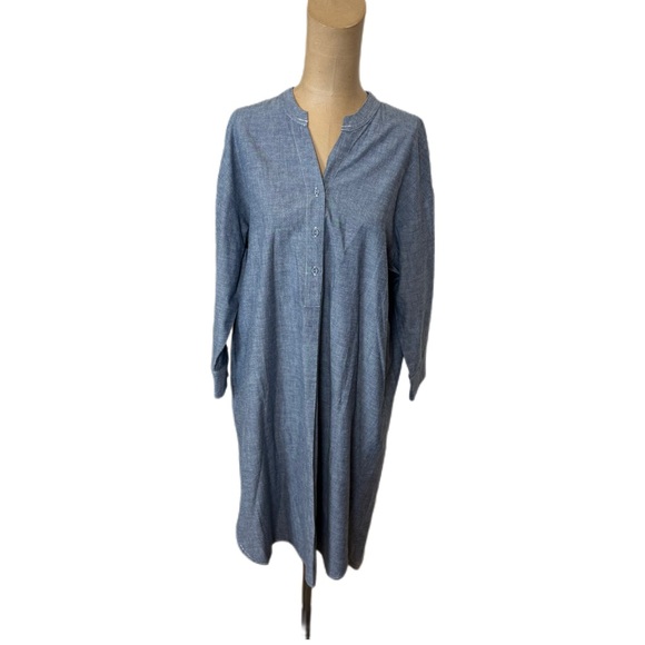 Mersea | Dresses | Mersea Essential Shirt Dress Blue Cotton Womens Size ...
